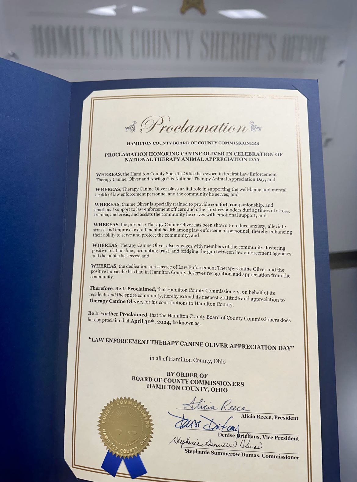 Law Enforcement Therapy Canine Oliver Appreciation Day – 2024 ...